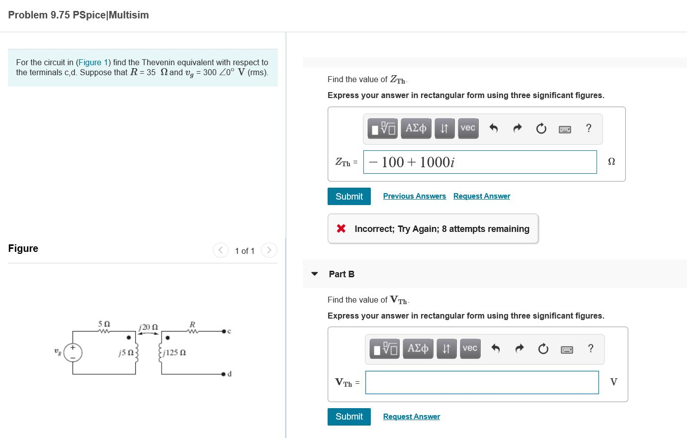 Solved Problem 9.75 PSpice|Multisim For the circuit in | Chegg.com
