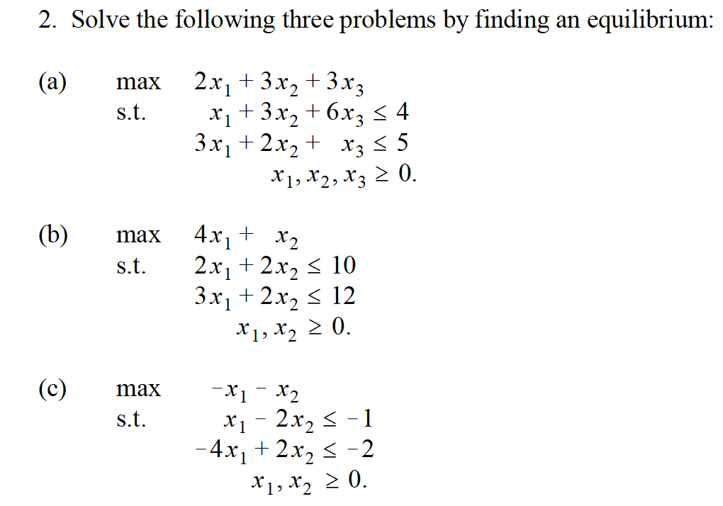 Solved Solve the following three problems by finding an | Chegg.com