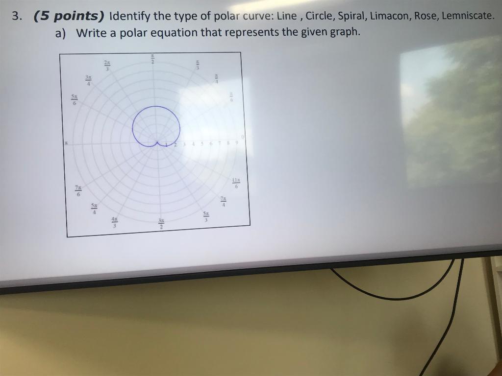 Solved 3. (5 points) Identify the type of polar curve: Line, | Chegg.com