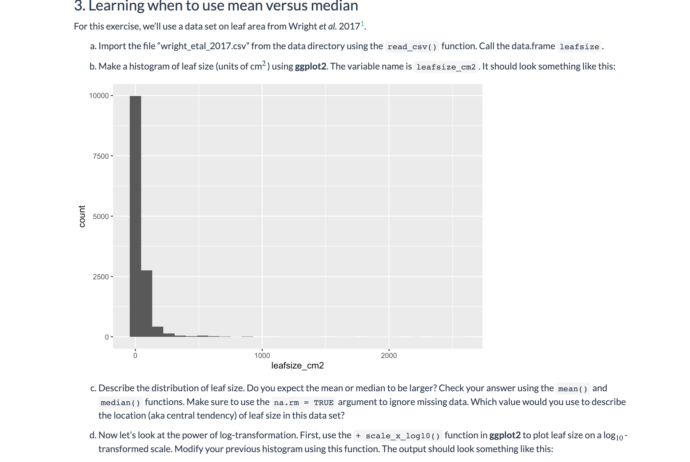 3. Learning when to use mean versus median For this | Chegg.com