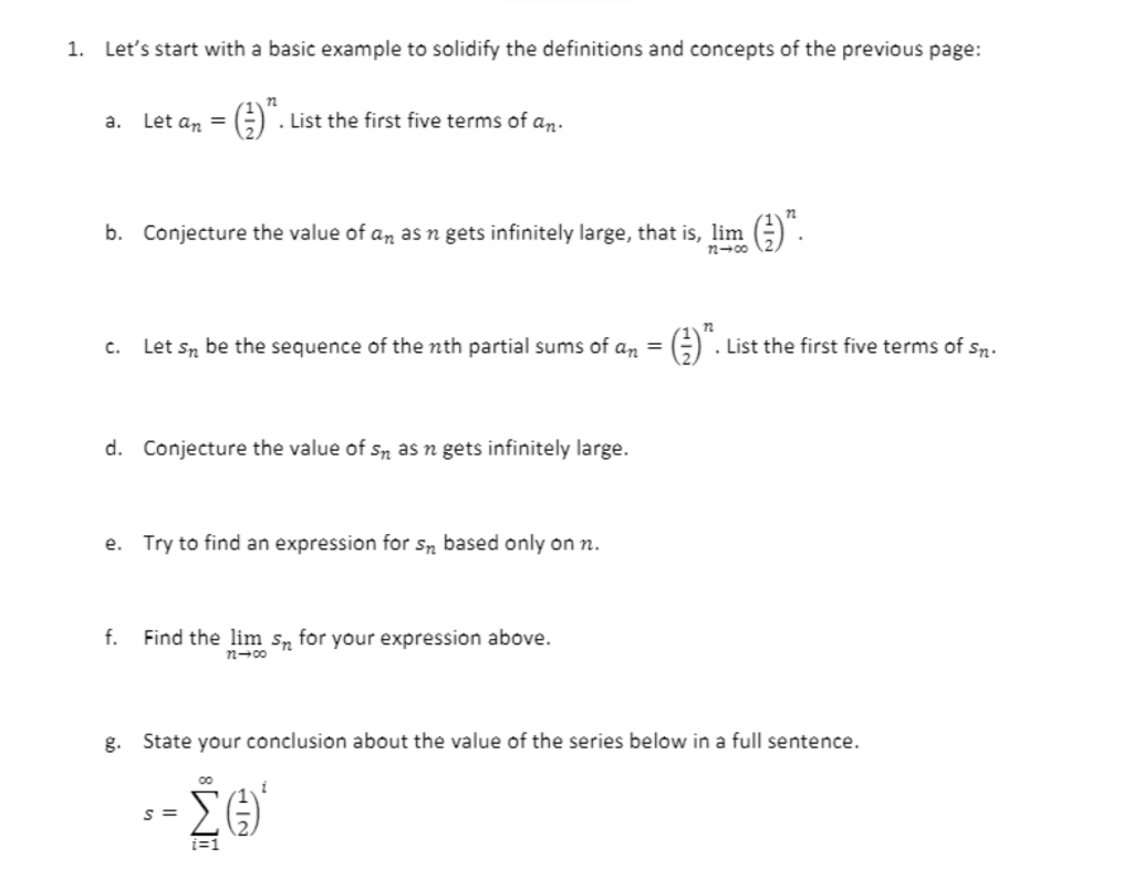 Solved 1. Let's start with a basic example to solidify the | Chegg.com