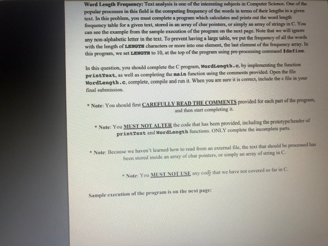 Solved Word Length Frequency: Text analysis is one of the | Chegg.com