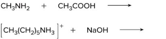 Solved CH3NH2 + CH3COOH CH3(CH2)5NH3 + NaOH | Chegg.com