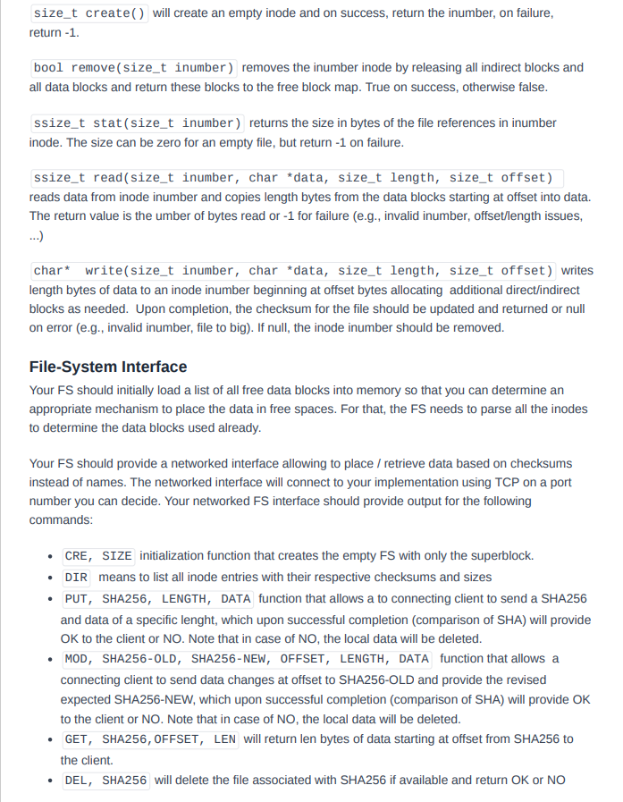 Solved We are tasked with creating a File System Interface. | Chegg.com