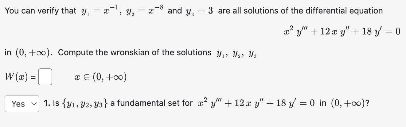 Solved You can verify that y1=x−1,y2=x−8 and y3=3 are all | Chegg.com