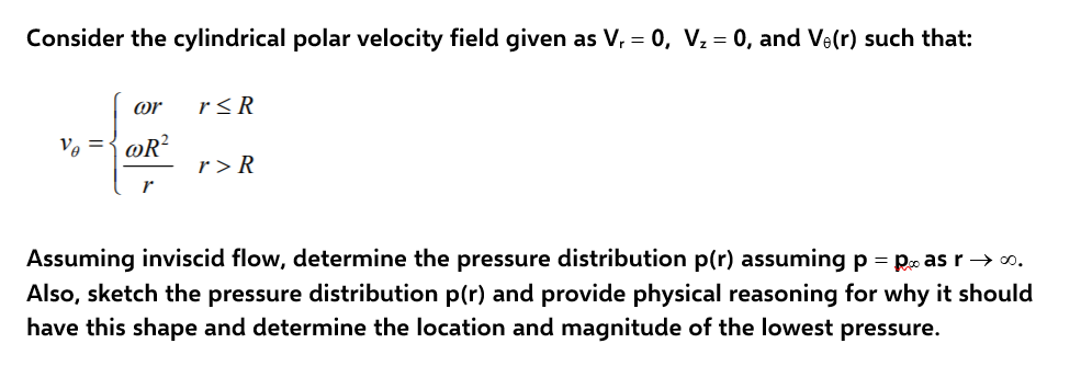 Solved Consider the cylindrical polar velocity field given | Chegg.com