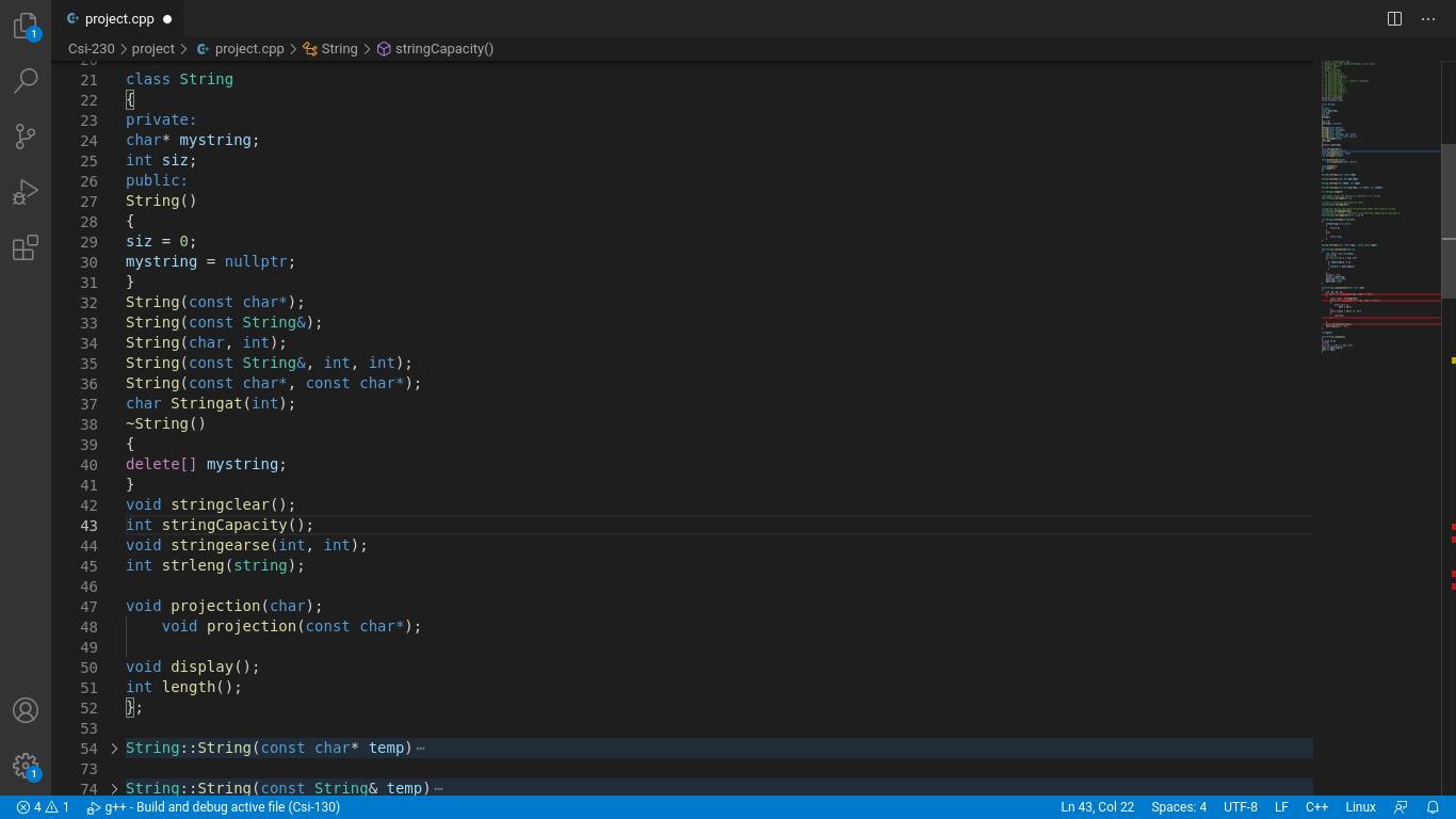 Solved Finial project was to create and implement the string | Chegg.com