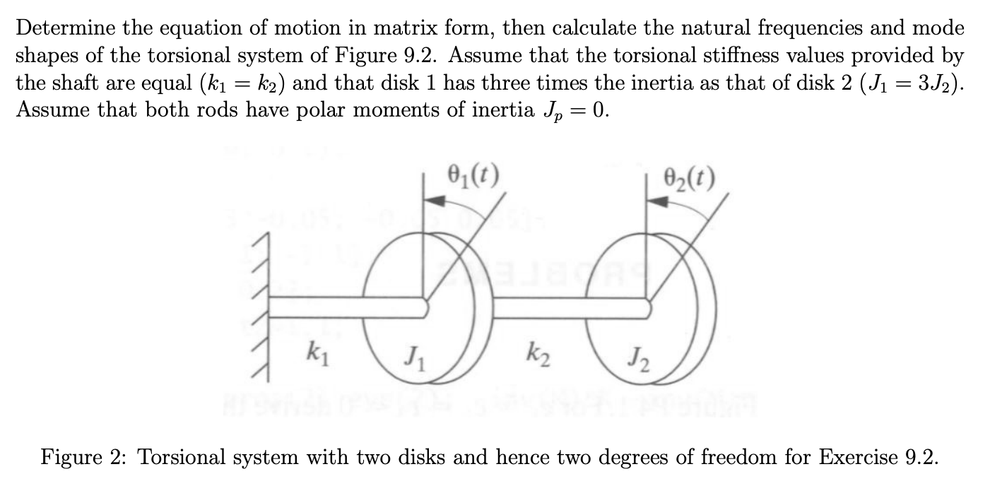 Solved Determine the equation of motion in matrix form, then | Chegg.com