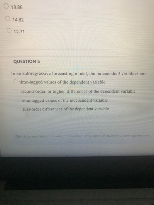 Solved QUESTION 1 Quantitative forecasting methods: O use | Chegg.com