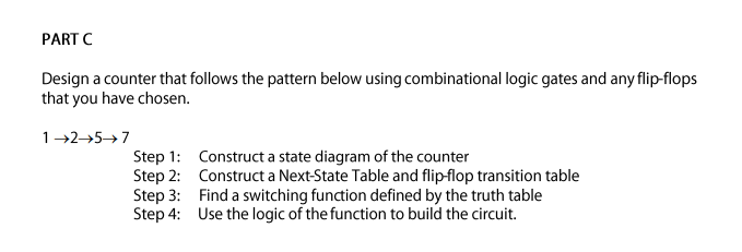 Solved PARTC Design a counter that follows the pattern below | Chegg.com