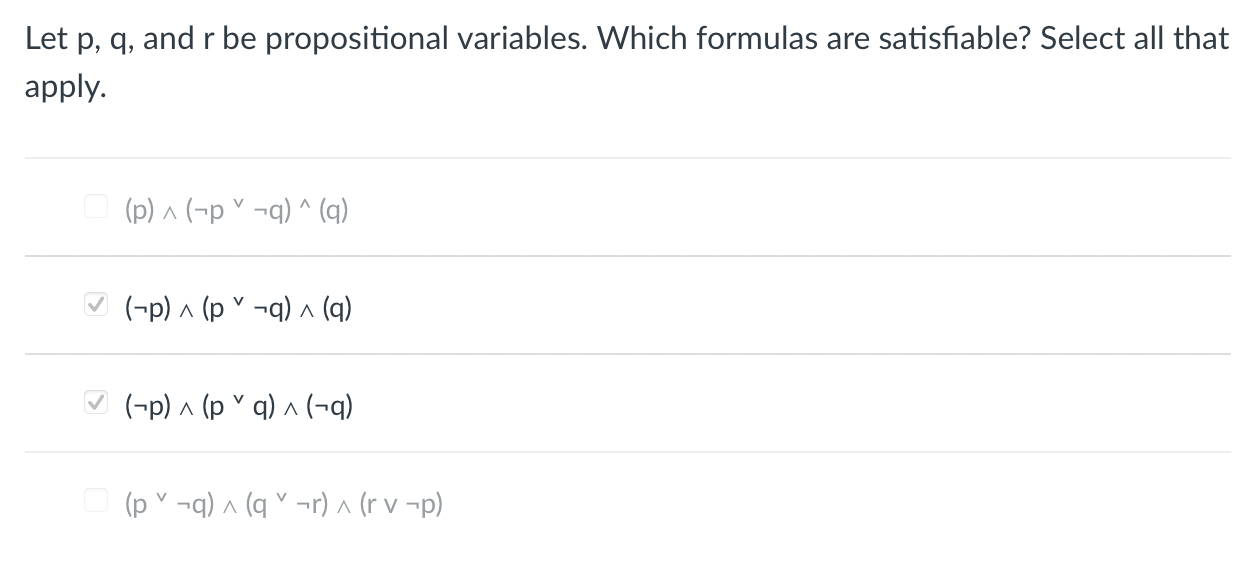Solved Let p,q, and r be propositional variables. Which | Chegg.com