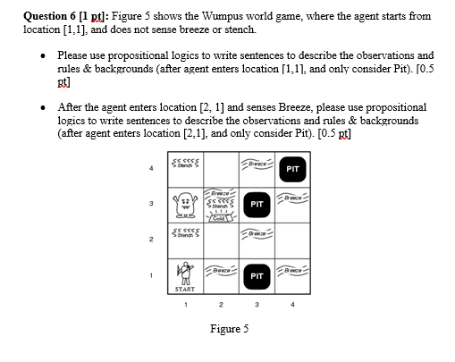 Solved Question 6 1 Pt Figure 5 Shows The Wumpus World 