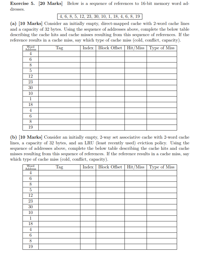 Solved Exercise 5. [20 Marks] Below is a sequence of | Chegg.com