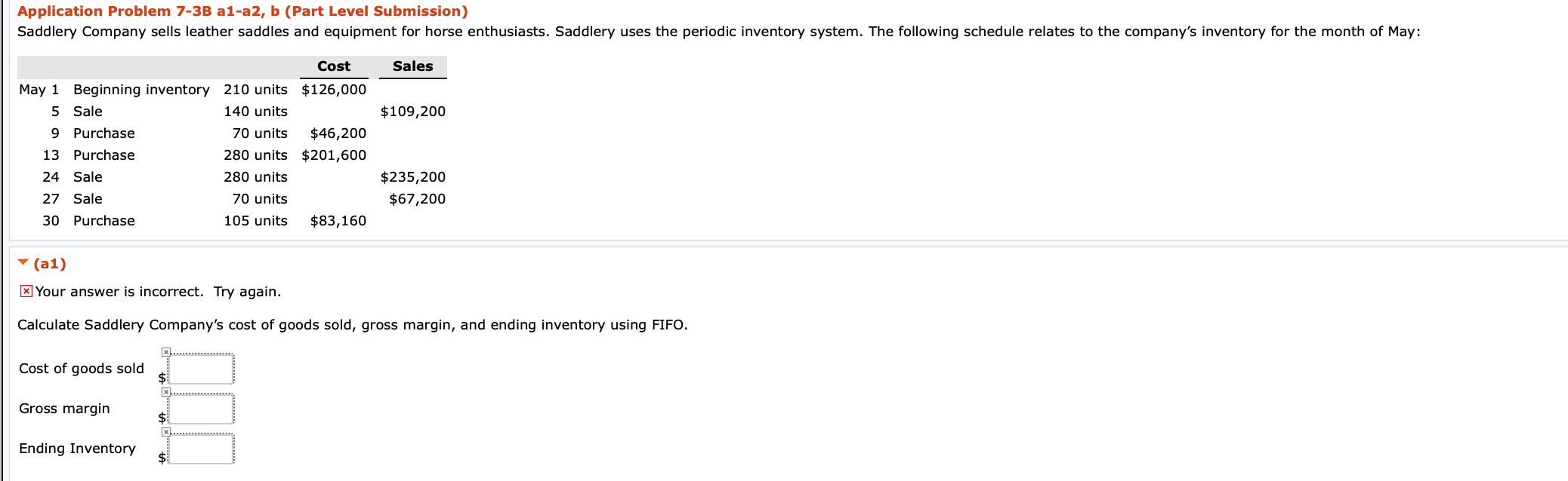 Solved Need help on FIFO method: Application Problem 7-3B | Chegg.com