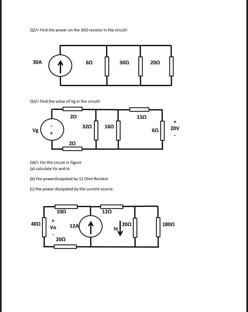 Solved Q1/> Find the equivalent resistors for the following | Chegg.com