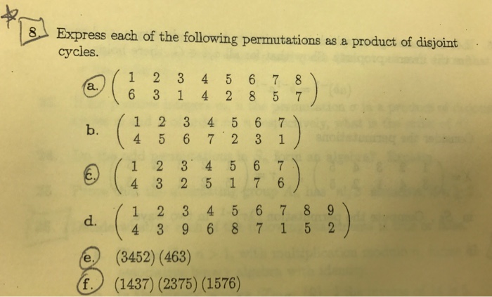 Solved Express each of the following permutations as a | Chegg.com