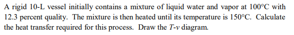 Solved A rigid 10-L vessel initially contains a mixture of | Chegg.com