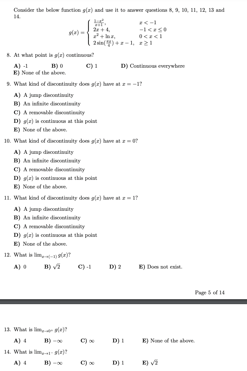 Solved Consider the below function \\( g(x) \\) and use it | Chegg.com