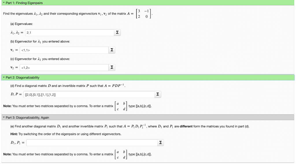 Solved If a matrix A has eigenpairs λ1=3,v1= and | Chegg.com