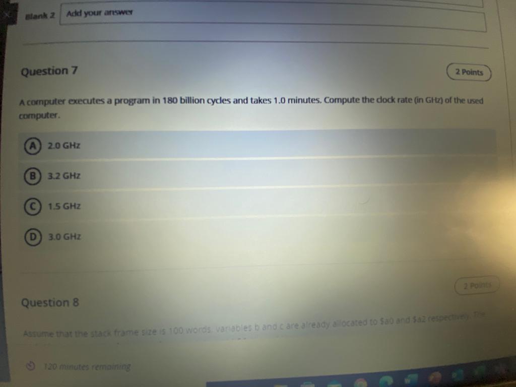 Solved Blank 2 Add your answer Question 7 2 Points A | Chegg.com