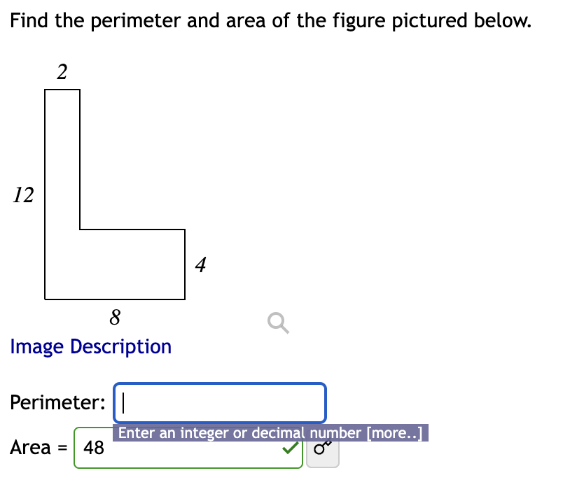 Solved Find the perimeter and area of the figure pictured | Chegg.com