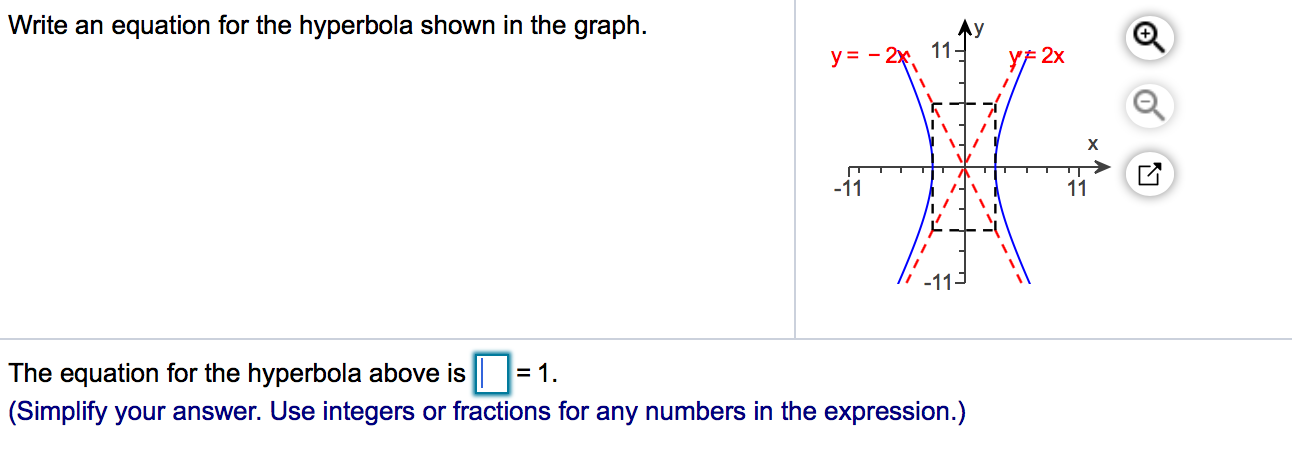 Solved Write an equation for the hyperbola shown in the | Chegg.com
