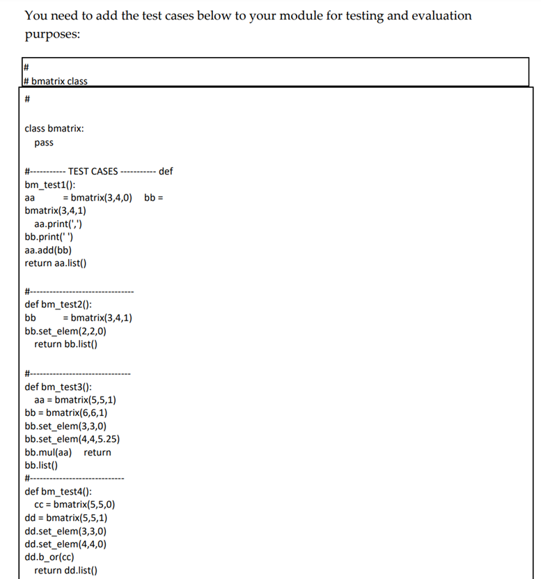 Solved We are going to develop a class for 2 d binary | Chegg.com