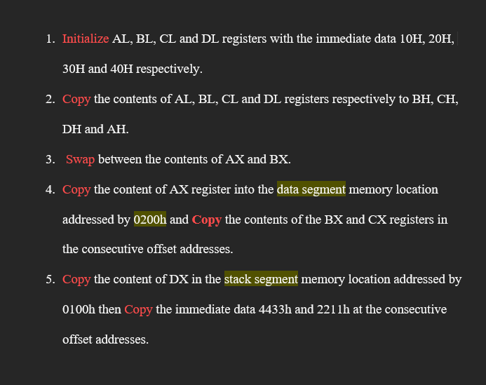 Solved Using Emu8086 Write A Program In Assembly Language