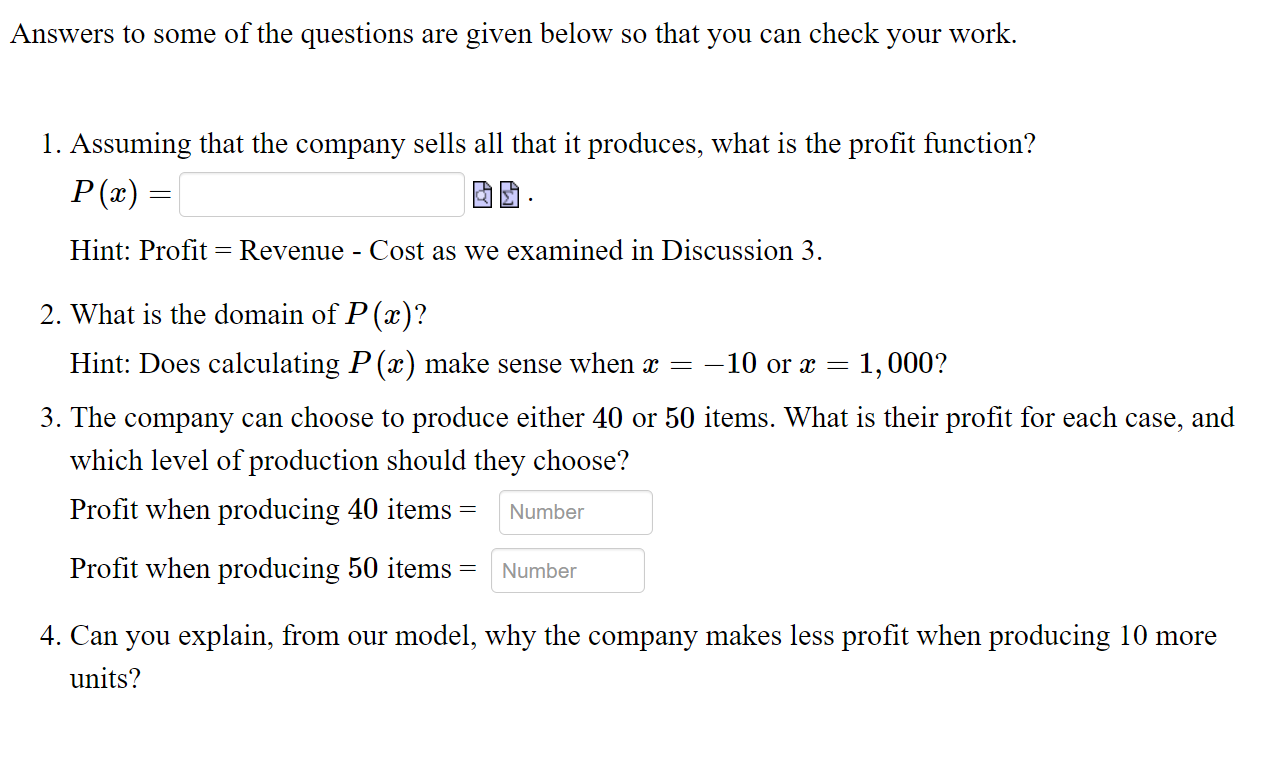 Solved Solve the problem below. For your initial post in | Chegg.com