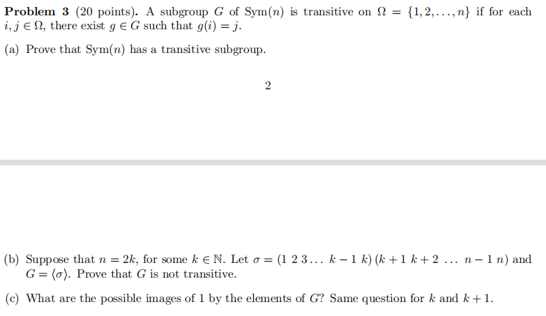 Solved {1,2,...,n} if for each Problem 3 (20 points). A | Chegg.com