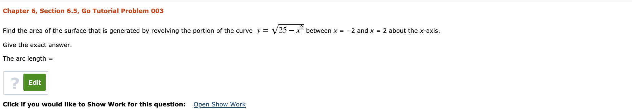Solved Chapter 6, Section 6.5, Go Tutorial Problem 003 Find | Chegg.com