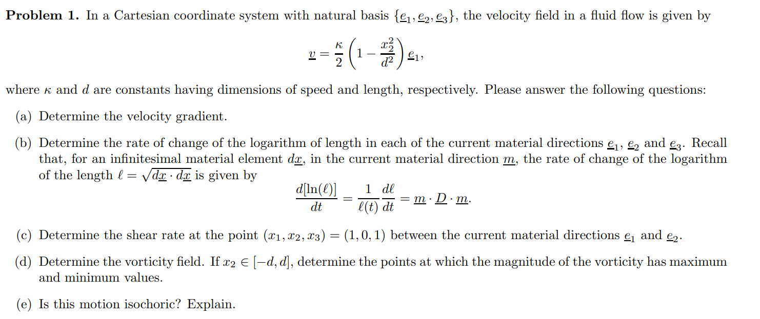 v=2κ(1−d2x22)e1, where κ and d are constants having | Chegg.com