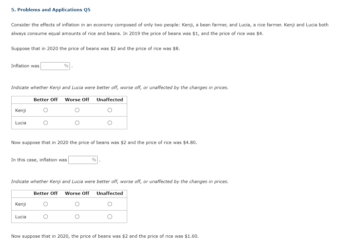 Solved 5. Problems and Applications Q5 Consider the effects | Chegg.com
