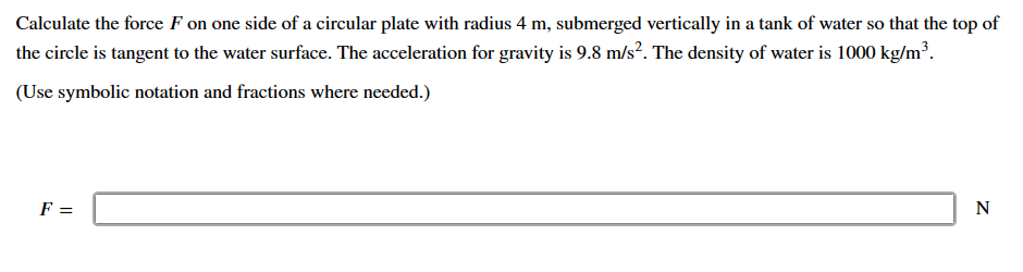 Solved Calculate the force F on one side of a circular plate | Chegg.com