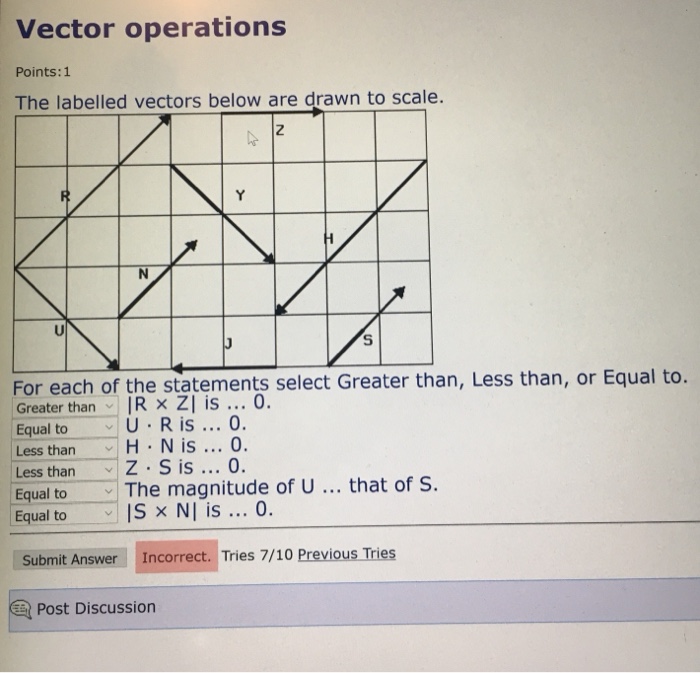Solved Vector operations Points: 1 The labelled vectors | Chegg.com