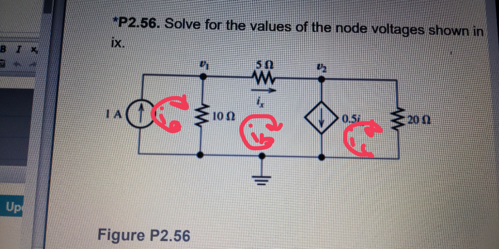 Solved *P2.56. Solve for the values of the node voltages | Chegg.com