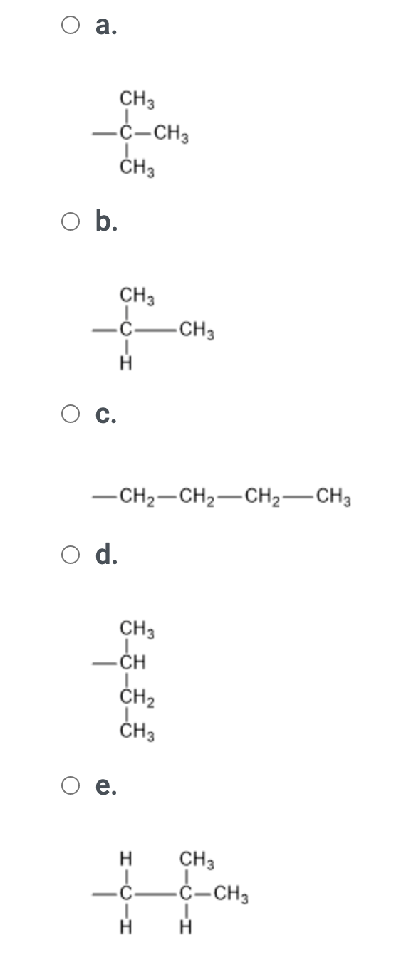 Solved Which of the following is the correct structure for a | Chegg.com