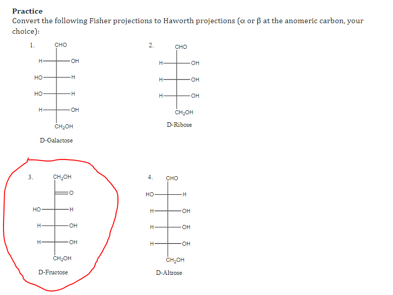 Practice Convert the following Fisher projections to | Chegg.com