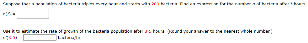 Solved Suppose that a population of bacteria triples every | Chegg.com
