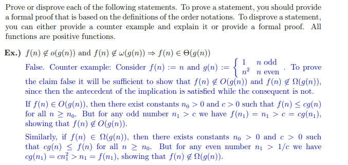 Solved Prove or disprove each of the following statements. | Chegg.com