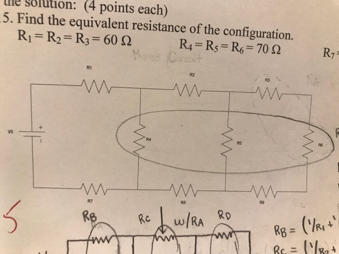 Solved Find the equivalent resistance of the configuration | Chegg.com