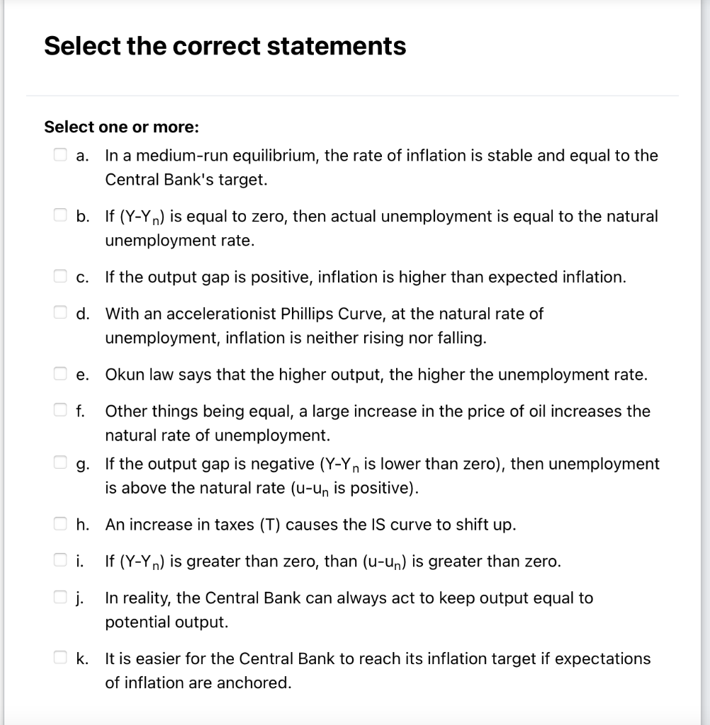 Solved Select the correct statements Select one or more: a. | Chegg.com