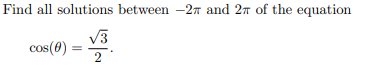 Solved Find all solutions between -27 and 27 of the equation | Chegg.com