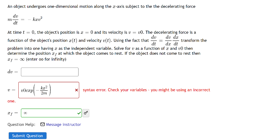 Solved An object undergoes one-dimensional motion along the | Chegg.com