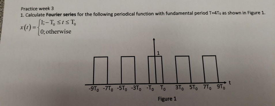 Solved Practice week 3 1. Calculate Fourier series for the | Chegg.com