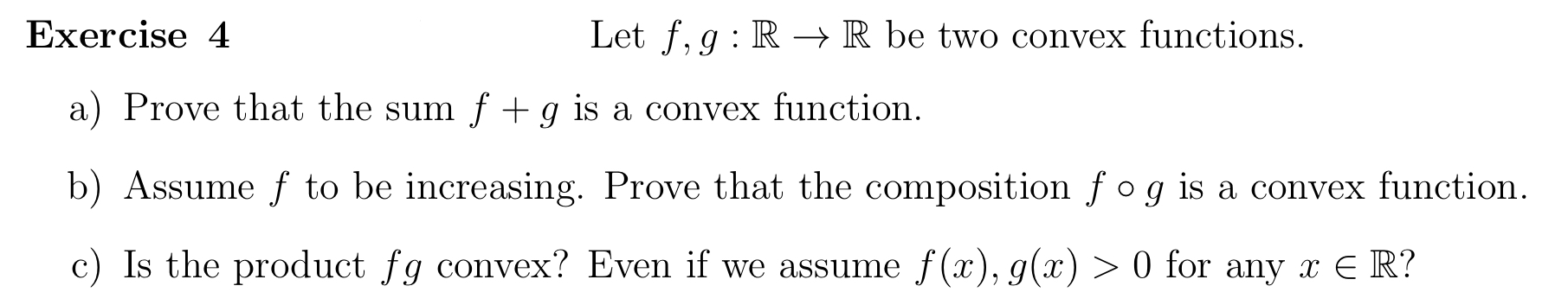 Solved Exercise 4 Let F G R→r Be Two Convex Functions A