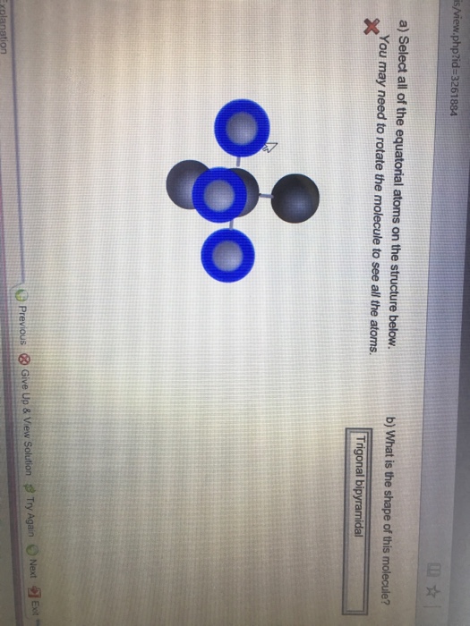 Solved: Select All Of The Equatorial Atoms On The Structur... | Chegg.com