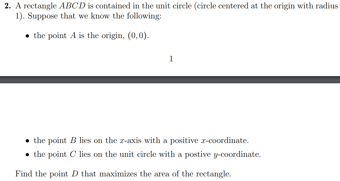 Solved A rectangle ABCD is contained in the unit circle | Chegg.com