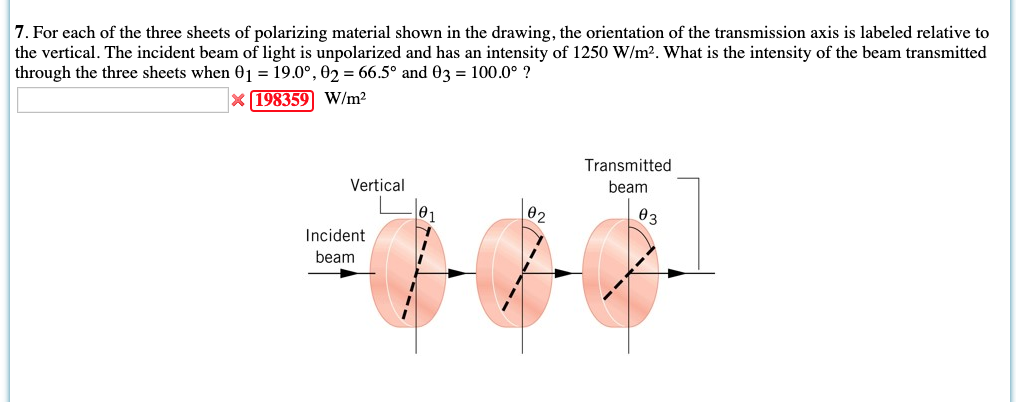 Solved 7. For each of the three sheets of polarizing | Chegg.com