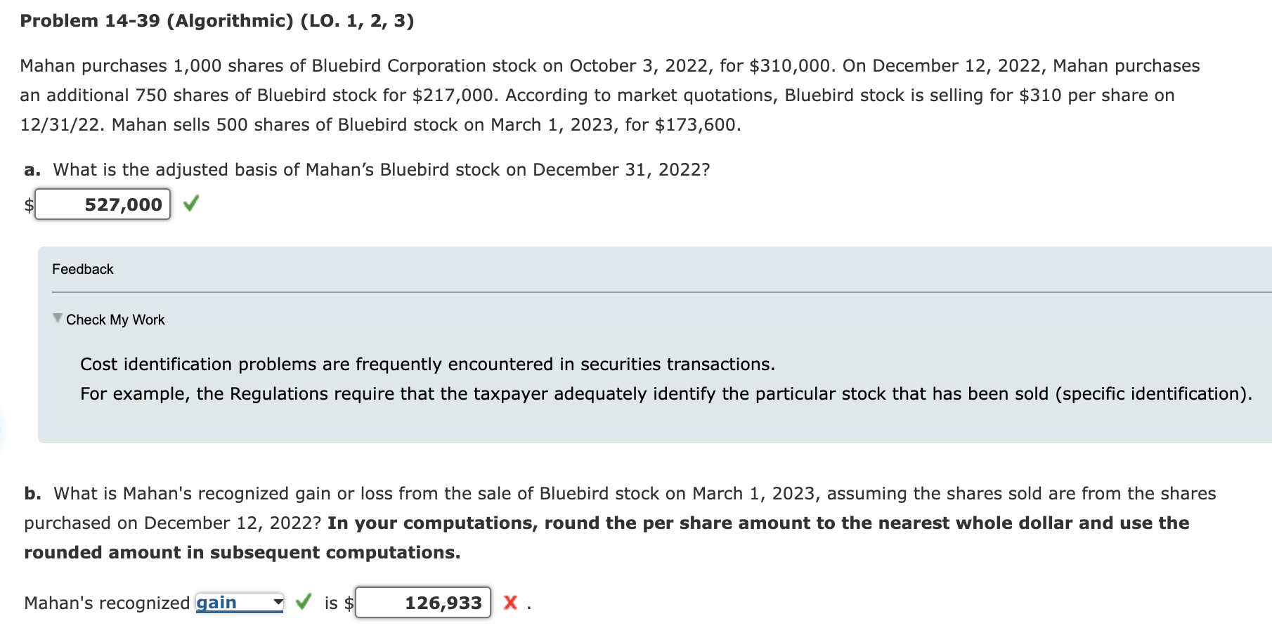 Solved Problem 14-39 (Algorithmic) (LO. 1, 2, 3) Mahan | Chegg.com